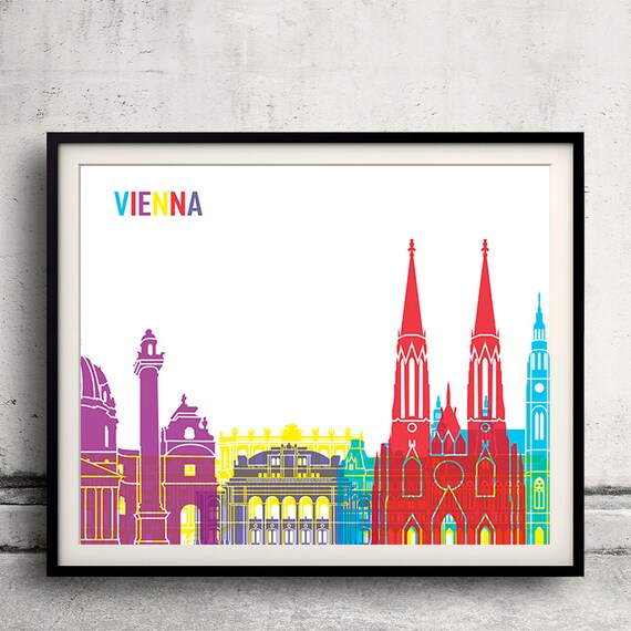 Vienna Pop Art Skyline 8x10 In. to 12x16 In. Fine Art Print | Etsy