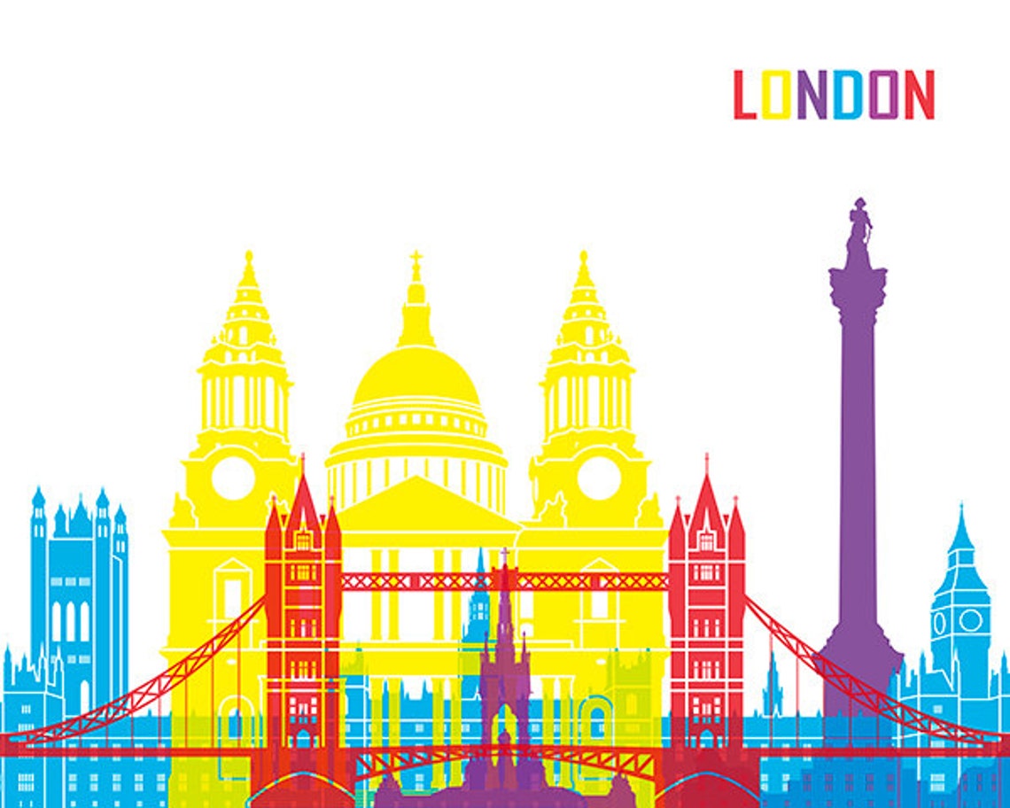 London Pop Art Skyline 8x10 In. to 12x16 In. Fine Art Print | Etsy