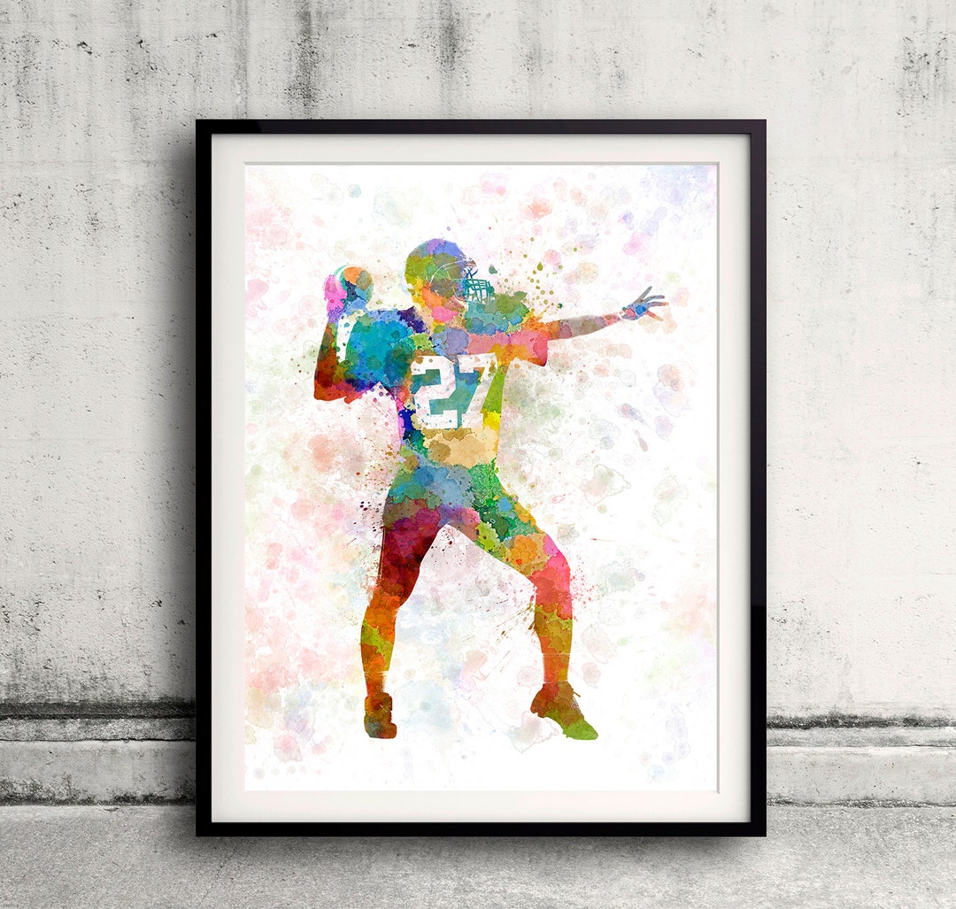 American Football Player Quarterback Throwing 8x10 In. to 12x16 In ...