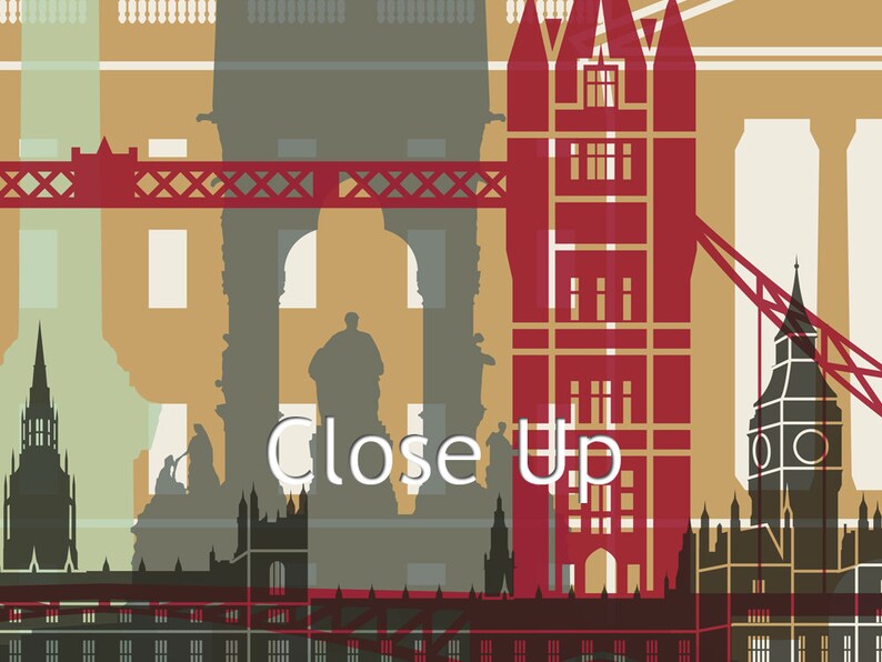 London skyline poster 8x10 in. to 12x16 in. Fine Art Print | Etsy