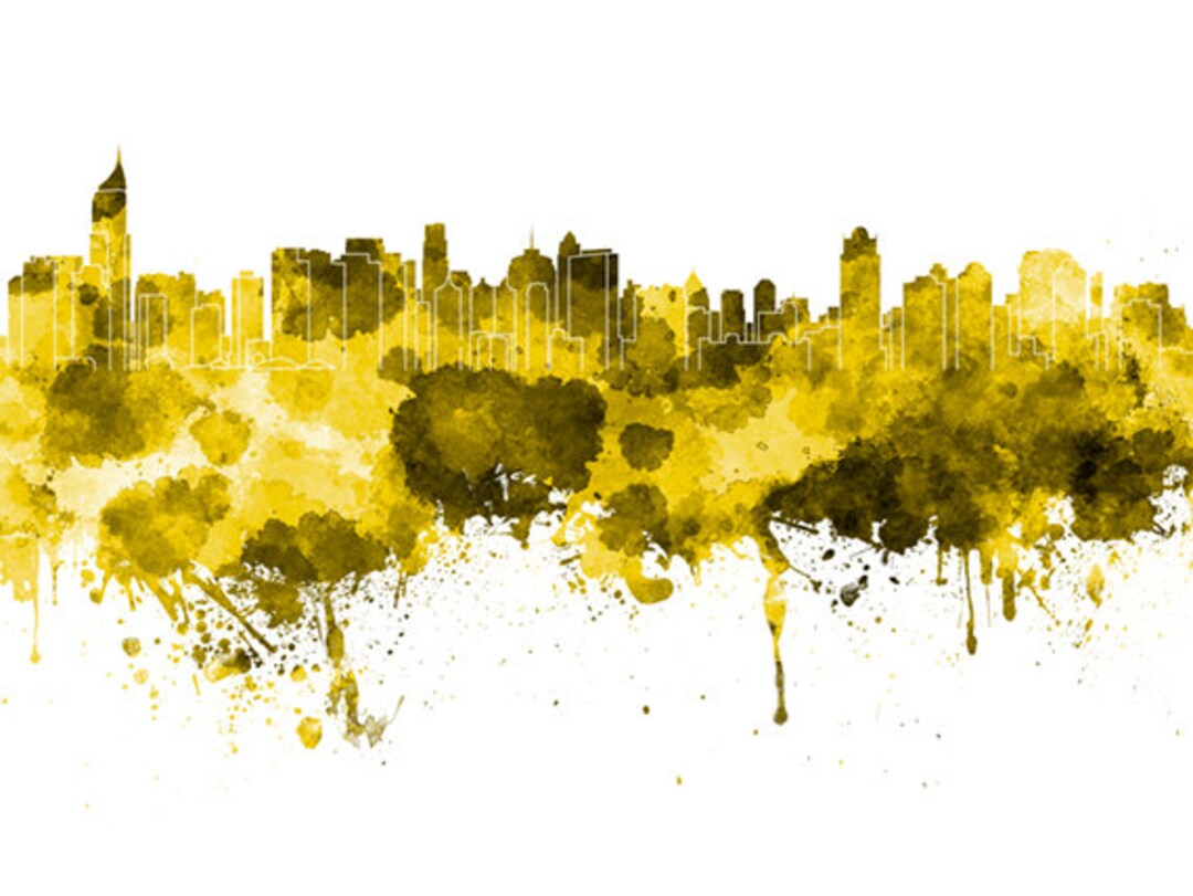 Jakarta Skyline in Watercolor on White, 8 Monochrome Colors, and Full ...
