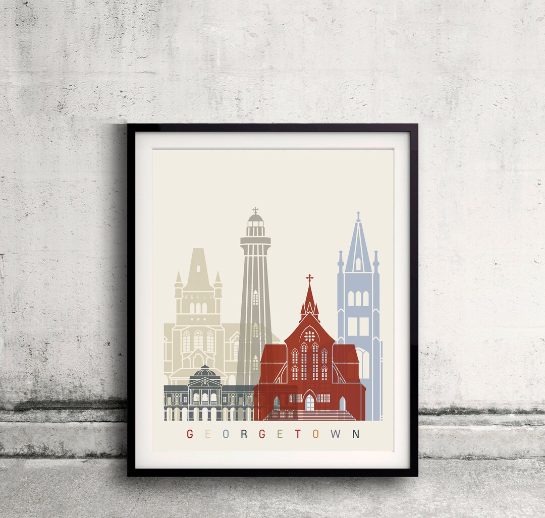 Georgetown Skyline Poster - Fine Art Print Landmarks Skyline Poster ...