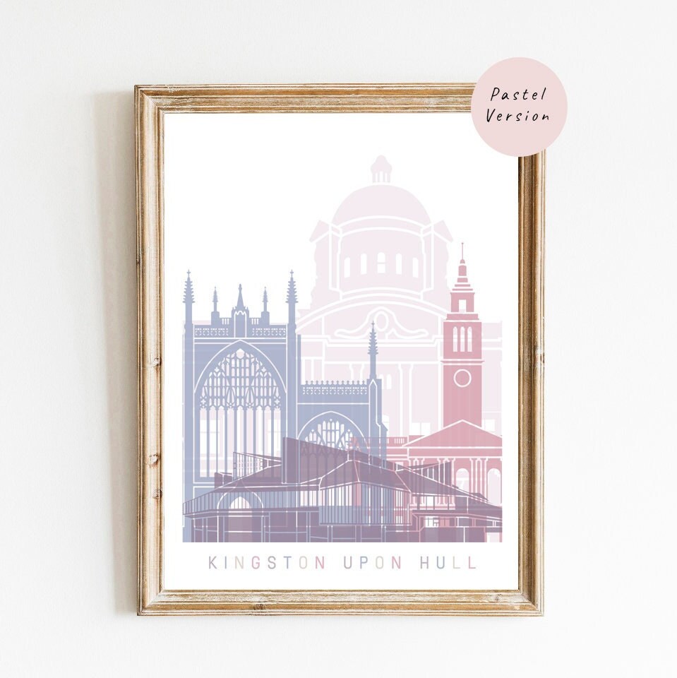 Kingston Upon Hull Skyline Poster Fine Art Print Landmarks - Etsy