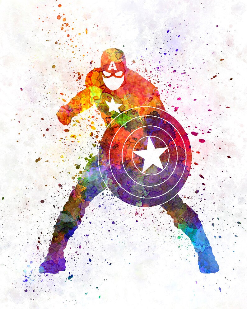 Captain America 06 8x10 in. to 12x16 in. Fine Art Print | Etsy