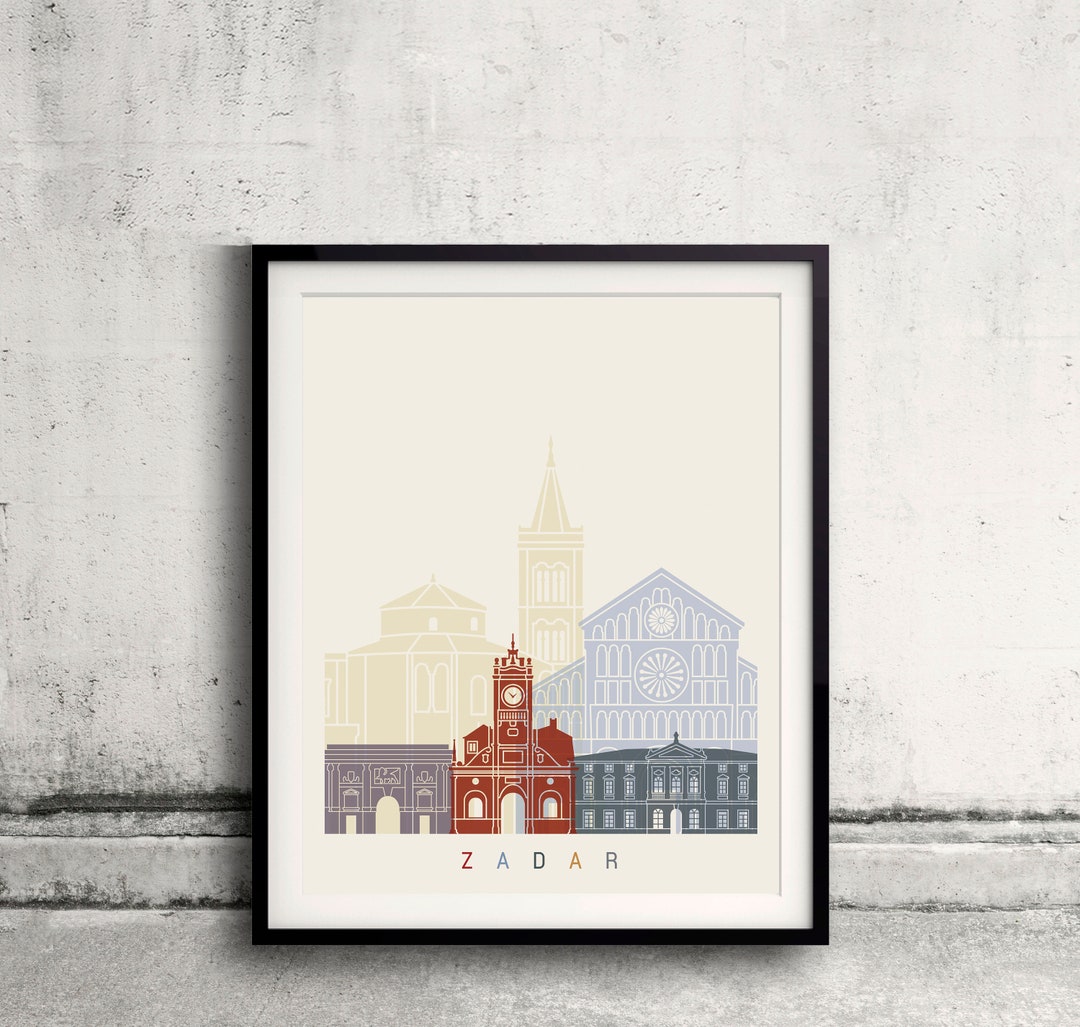 Zadar Skyline Poster - Fine Art Print Landmarks Skyline Poster Gift ...