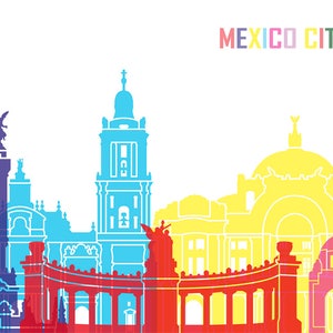 Mexico City Skyline Pop - Fine Art Print Glicee Poster Gift ...