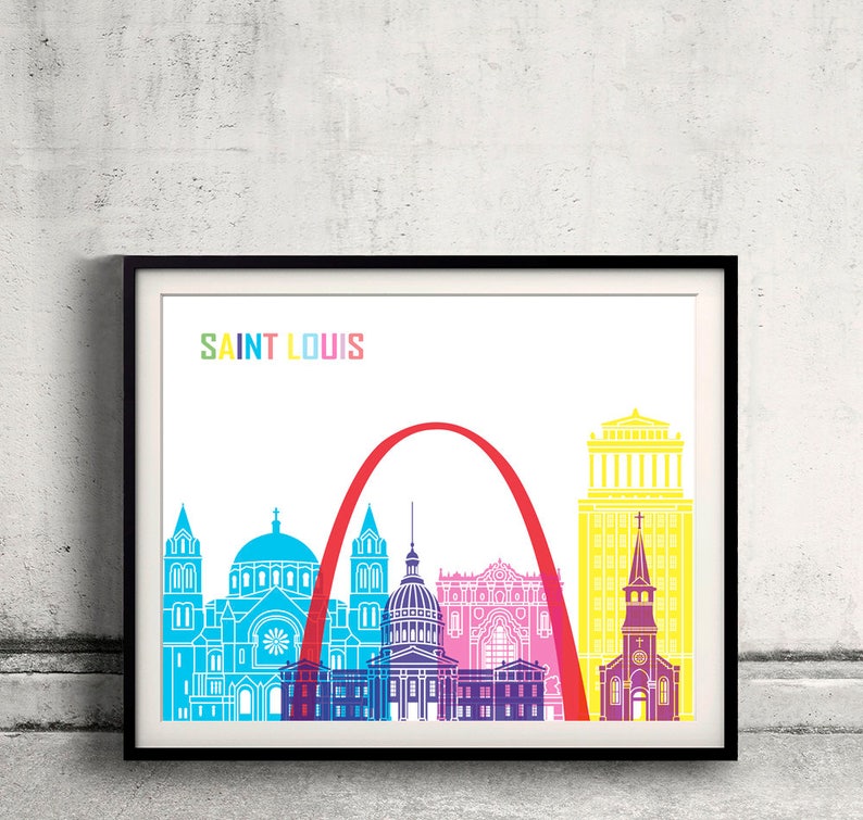 Saint Louis Pop Art Skyline Fine Art Print Glicee Poster Gift ...