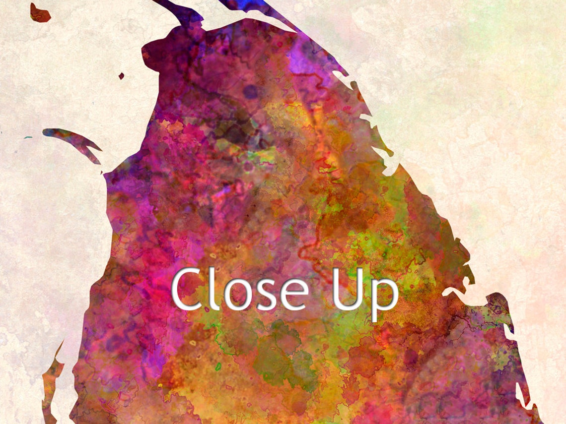 Sri Lanka Map in Watercolor Fine Art Print Glicee Poster | Etsy