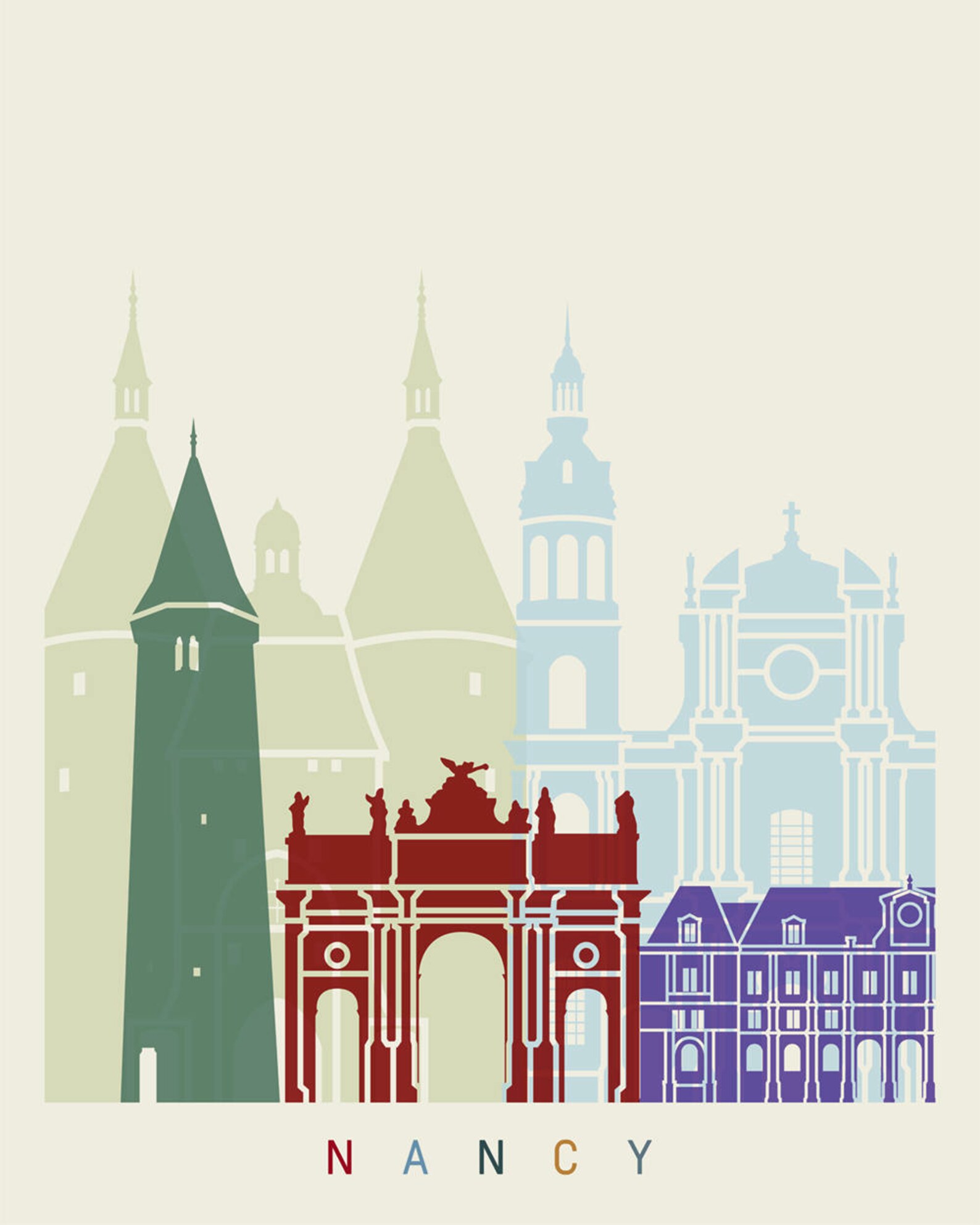 Nancy Skyline Poster Fine Art Print Landmarks Skyline Poster - Etsy