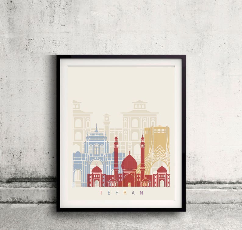 Tehran Skyline Poster Fine Art Print Landmarks Skyline - Etsy
