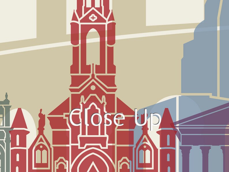 Nimes Skyline Poster - Fine Art Print Landmarks Skyline Poster Gift ...