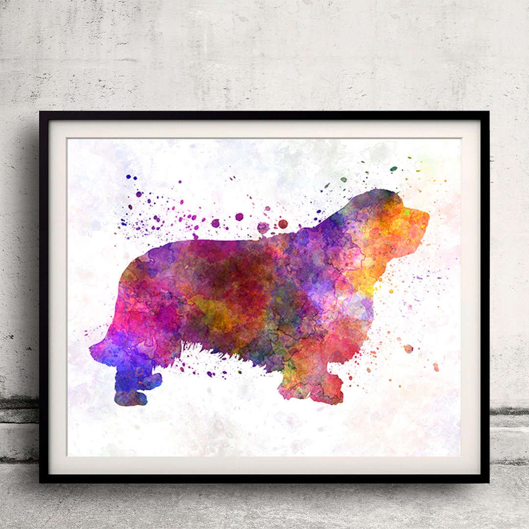 Clumber Spaniel 01 in Watercolor 8x10 In. to 12x16 In. Fine Art Print ...