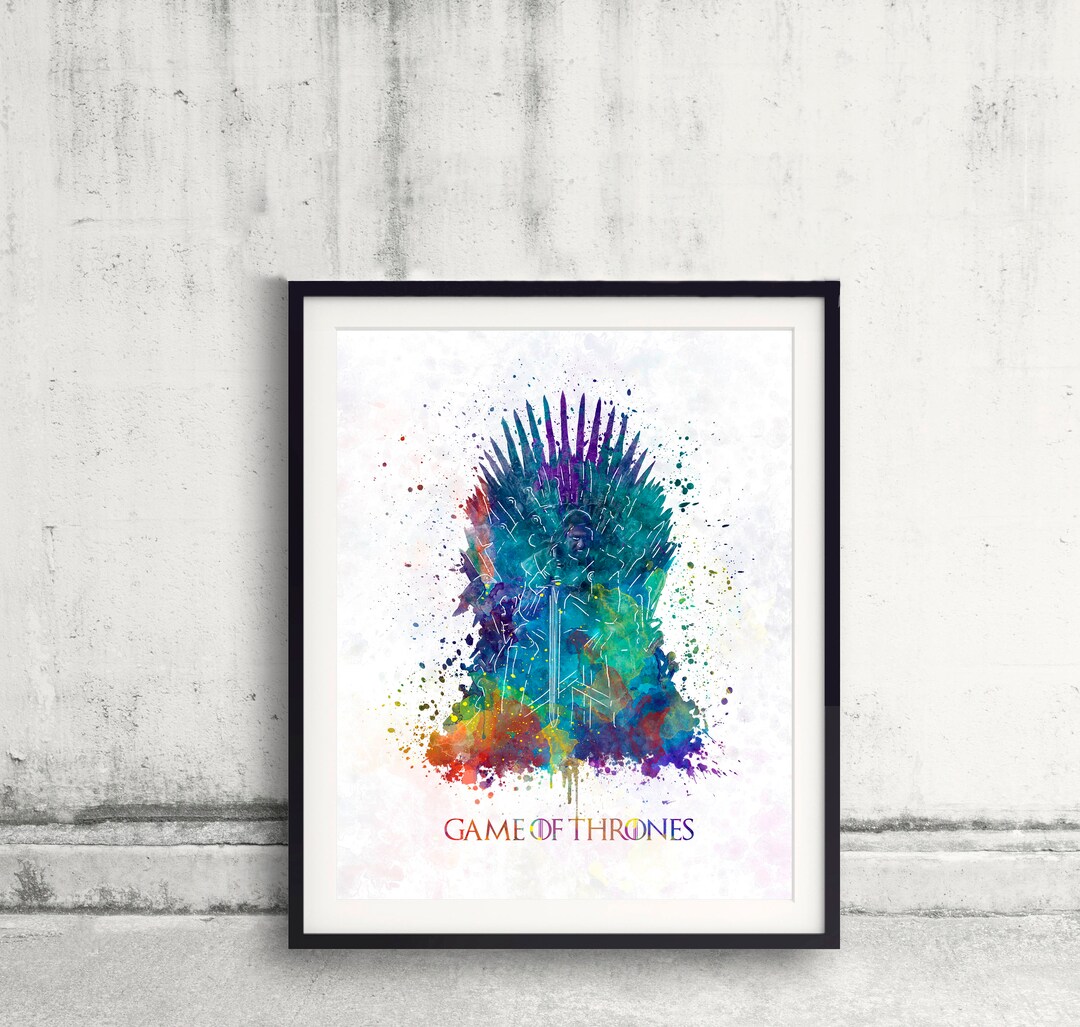Game of Thrones Throne King Fine Art Print Glicee Poster Watercolor ...