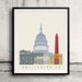 Washington DC Skyline Poster 8x10 In. to 12x16 In. Fine Art Print ...