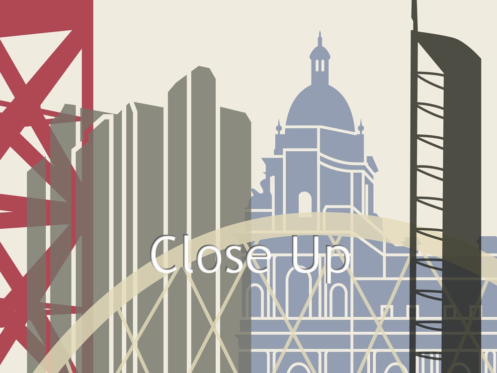 Glasgow skyline poster Fine Art Print Landmarks skyline | Etsy