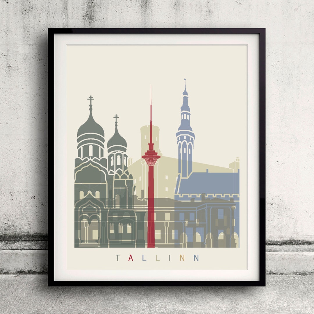 Tallinn Skyline Poster - Fine Art Print Landmarks Skyline Poster Gift ...