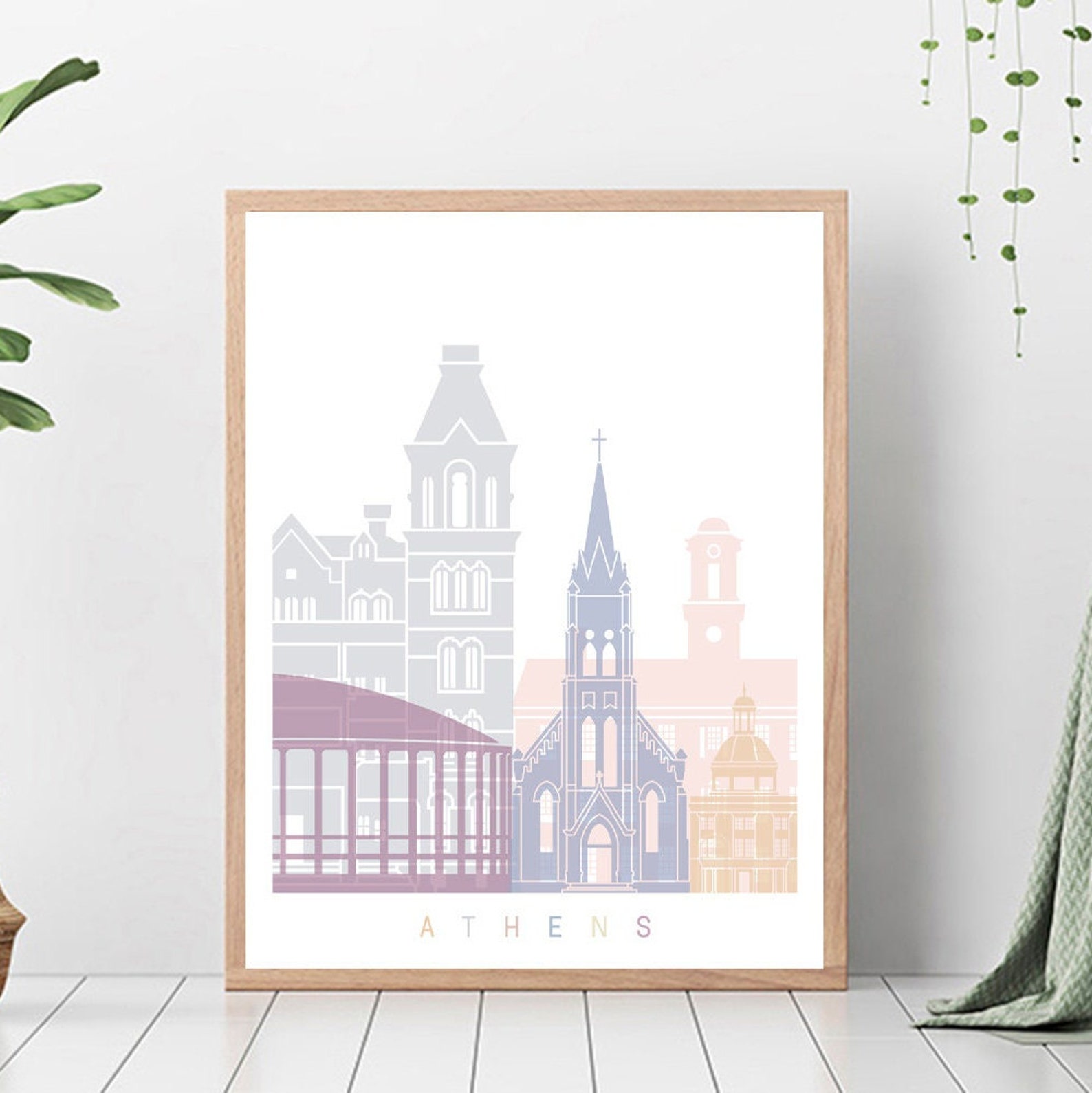 Athens OH Skyline Poster - Fine Art Print Landmarks Skyline Poster Gift ...