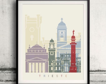 Trieste Skyline Poster Fine Art Print Glicee Poster Decor Home Gift ...