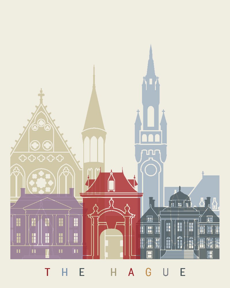 The Hague Skyline Poster Fine Art Print Landmarks Skyline | Etsy
