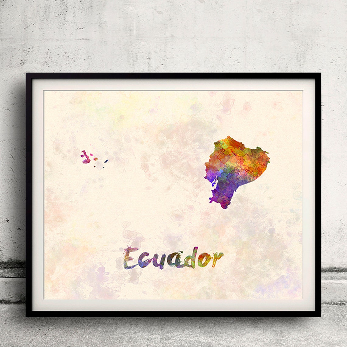 Ecuador Map in Watercolor Fine Art Print Glicee Poster - Etsy