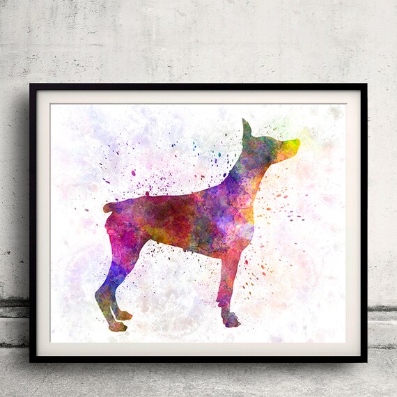 Doberman 01 in Watercolor 8x10 In. to 12x16 In. Fine Art Print | Etsy