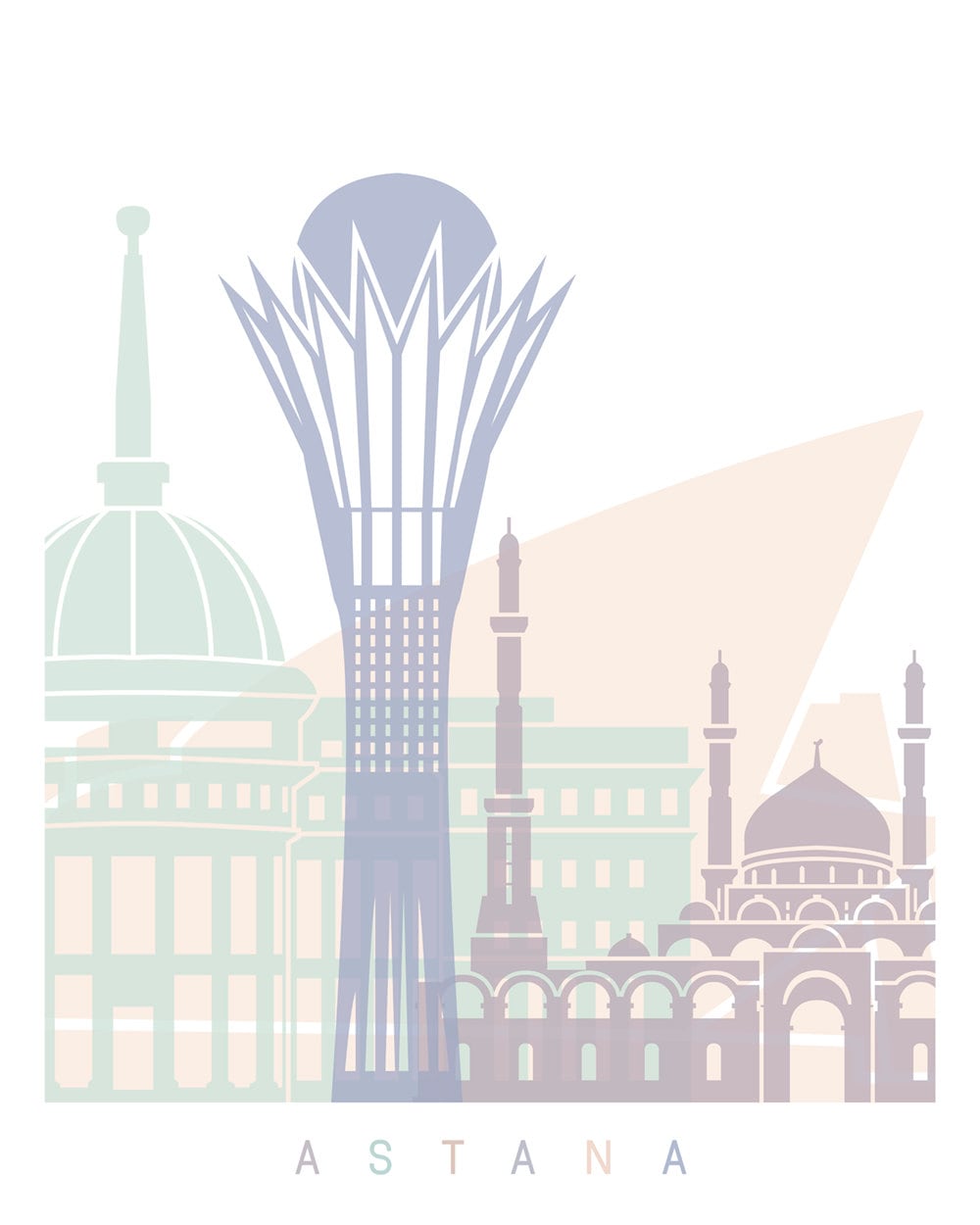 Astana Skyline Poster Fine Art Print Landmarks Skyline - Etsy