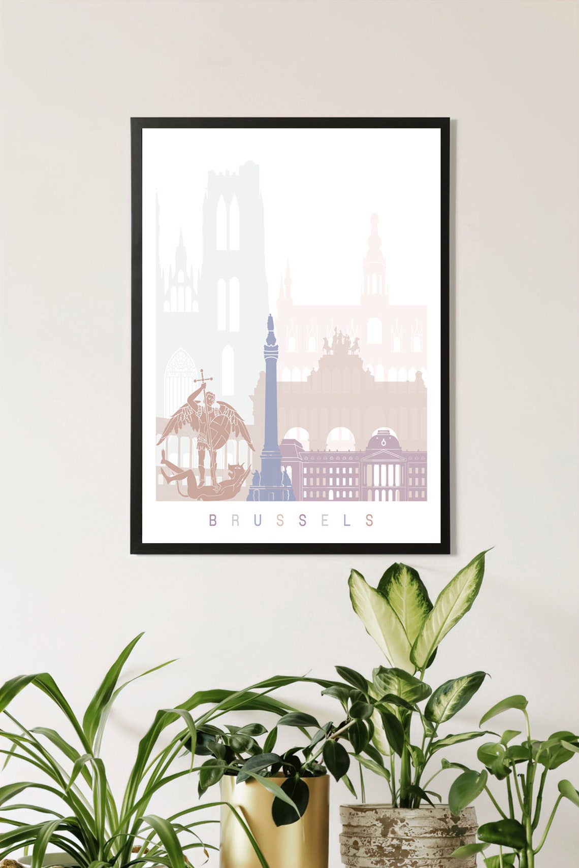 Brussels Skyline Poster Fine Art Print Landmarks Skyline - Etsy