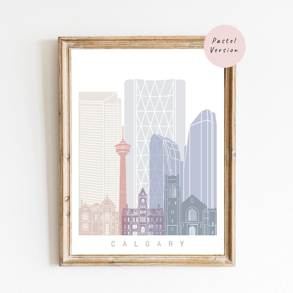Calgary Skyline Poster Fine Art Print Landmarks Skyline - Etsy