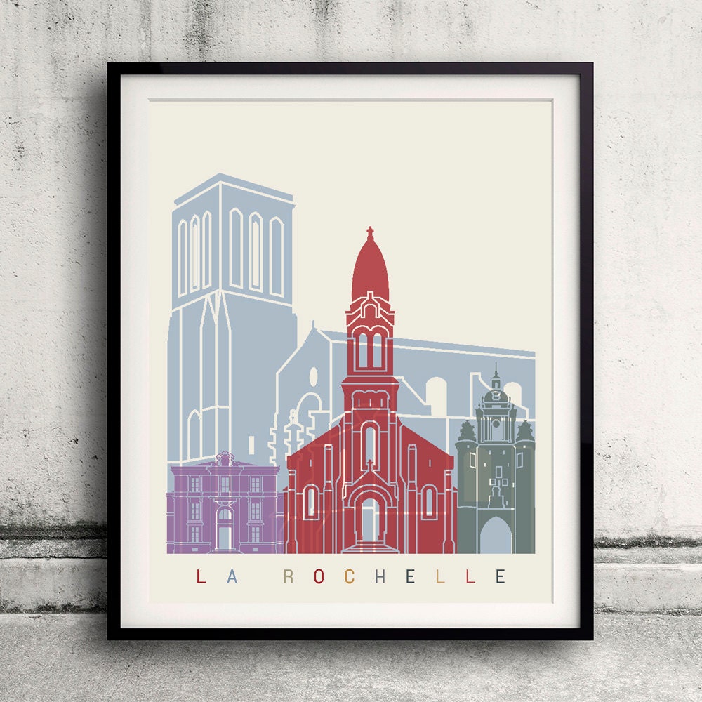 La Rochelle Skyline Poster Fine Art Print Landmarks Skyline - Etsy
