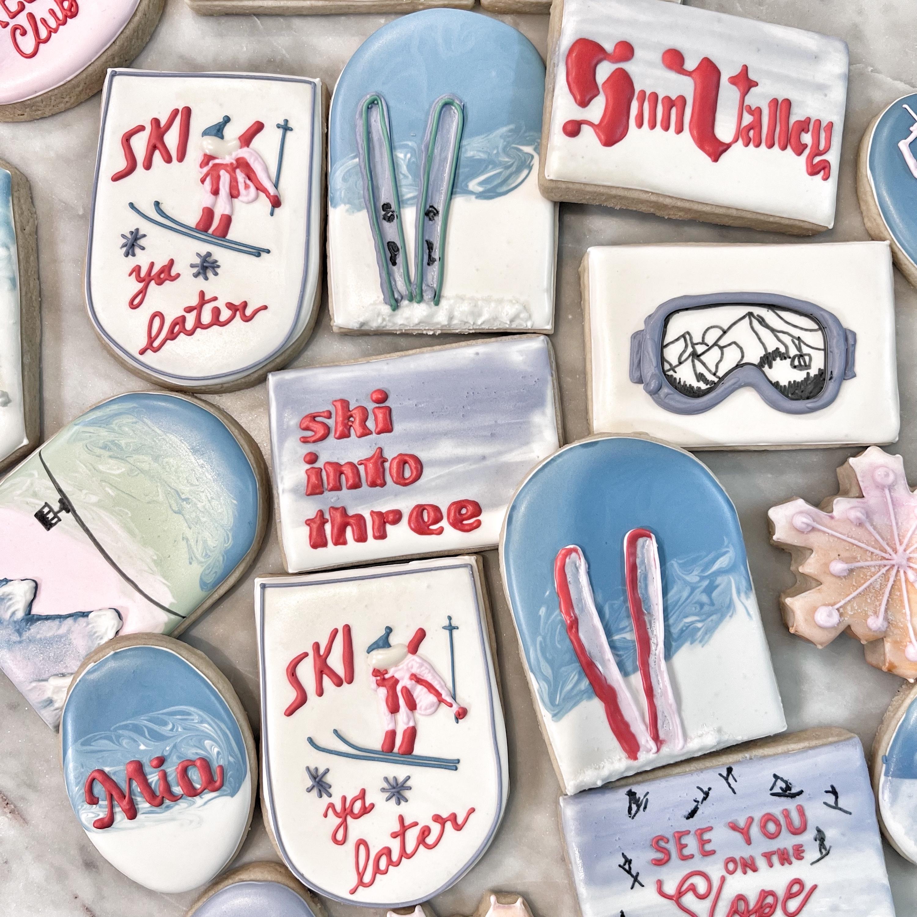 Apres Ski Cookies Assorted Dozen Ski Cookies - Etsy
