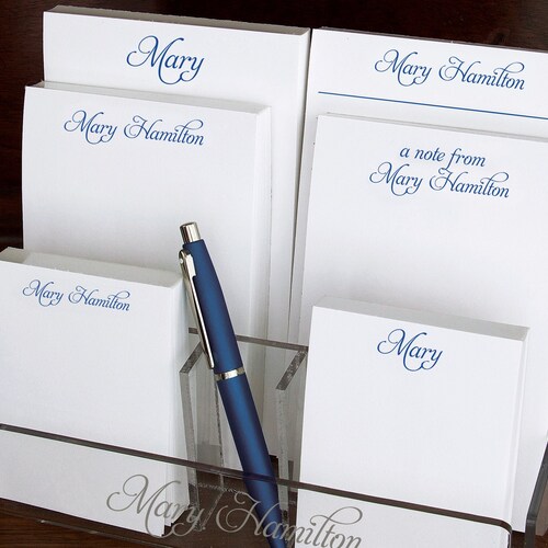Custom Note Pads With Personalized Acrylic Holder - Etsy