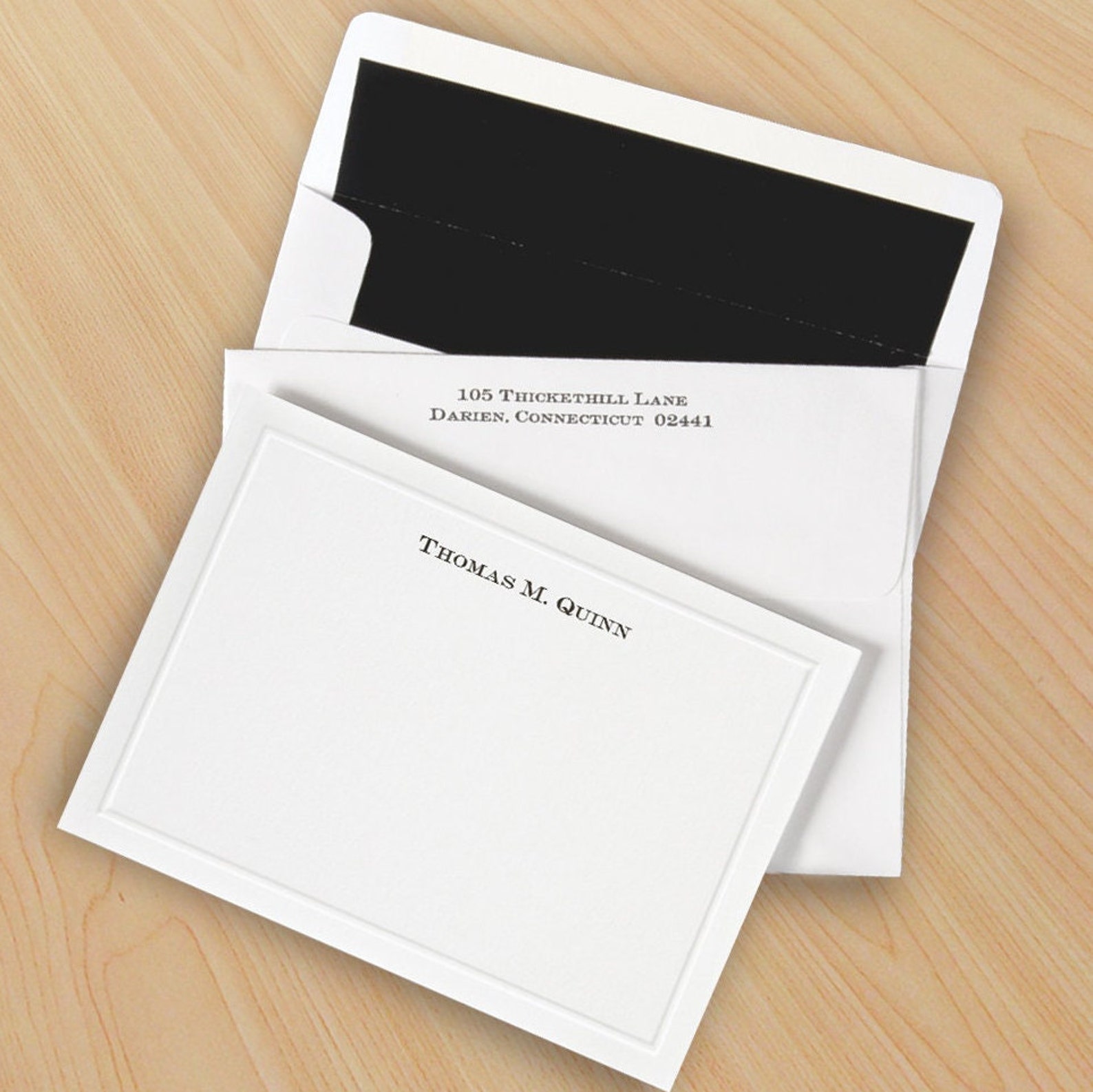 Emboss Border Note Cards Raised Ink Stationery - Etsy