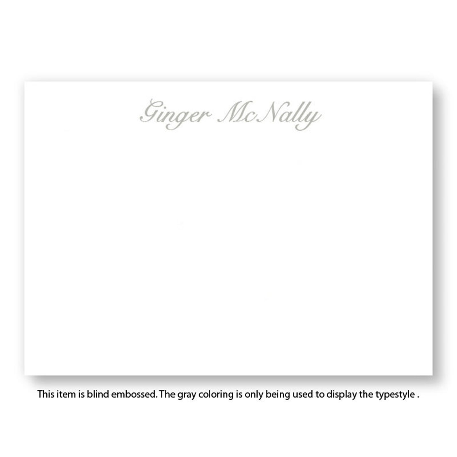 Emboss Name Note Cards Flat Note Cards Personalized Simple - Etsy