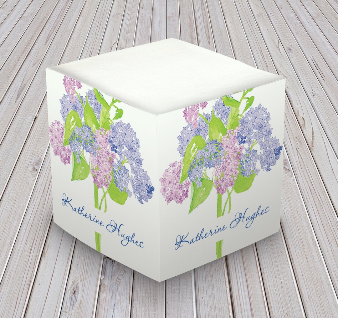 Hydrangea Self Stick Memos Hydrangea Notes Custom Memo Pad Personalized ...