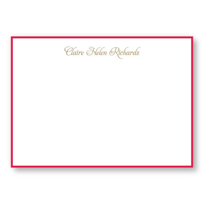 Red Hand Bordered Correspondence Cards / Set of 25 - Etsy