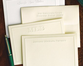 Embossed Stationery Personalized Notecards - Etsy
