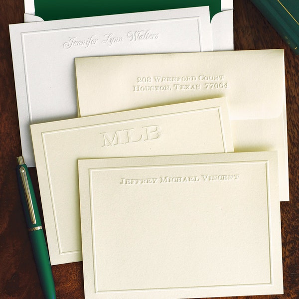 White Embossed Cards - Etsy