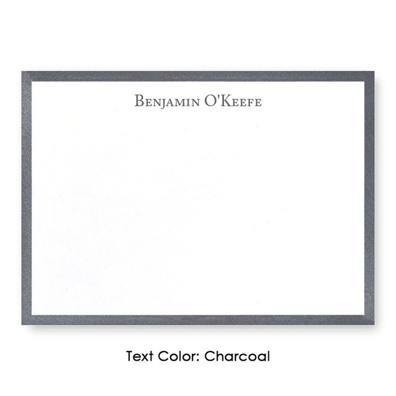 Metallic Charcoal Border Correspondence Cards / Set of 25 Wide - Etsy