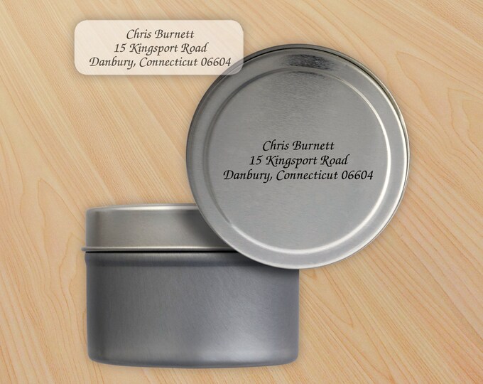 Petite See-thru Address Labels / 250 Clear Labels and Storage Tin ...