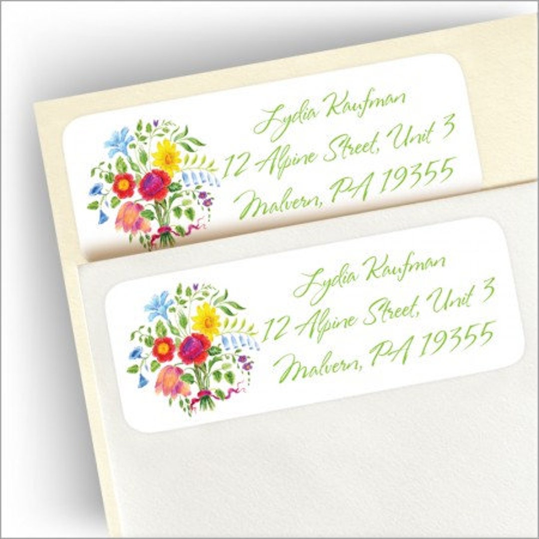 Floral Bouquet Return Address Labels / 90 Mailing Labels / 3591_3 - Etsy