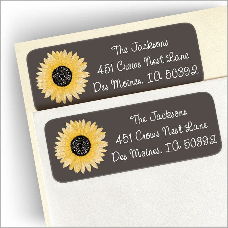 Blooming Sunflower Return Address Labels / 90 Mailing Labels / - Etsy