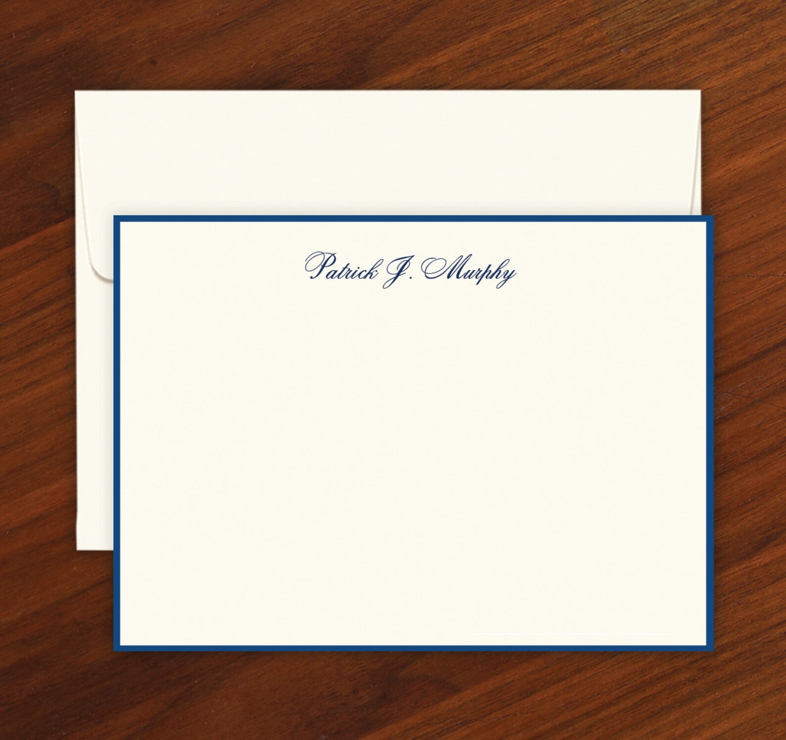 Navy Hand Bordered Correspondence Cards / Set of 25 Raised Ink - Etsy