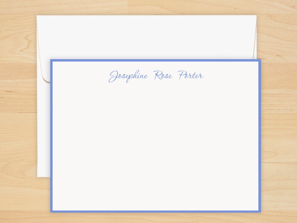 Periwinkle Hand Bordered Cards / Set of 25 Correspondence | Etsy