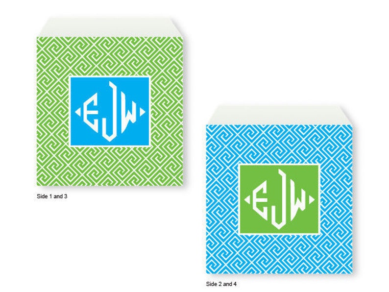 Monogram Self Stick Memo Cube / Monogram Sticky Notes / SS - Etsy