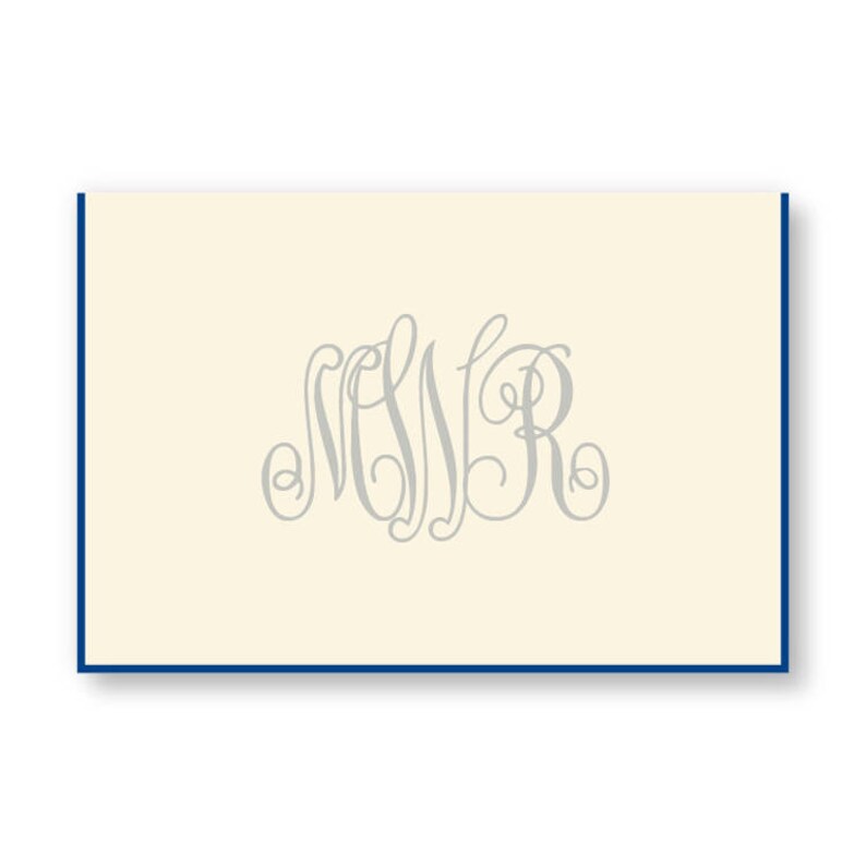 Embossed Navy Hand Bordered Stationery / Set of 25 Greeting - Etsy