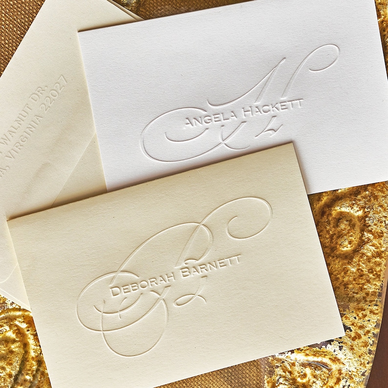Embossed Note Cards Embossed Stationery Set Wedding Thank - Etsy