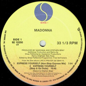 Madonna Express Yourself Electronic, Pop 1989 Vinyl 12 in Single NON ...