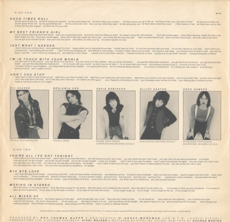 The Cars – Debut Vinyl, LP, Album Electronic, Rock New Wave, Pop Rock ...