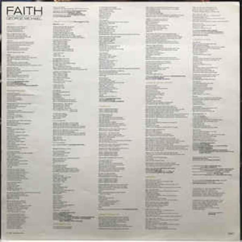 George Michael Faith Vinyl, 1987 LP, Album - Etsy
