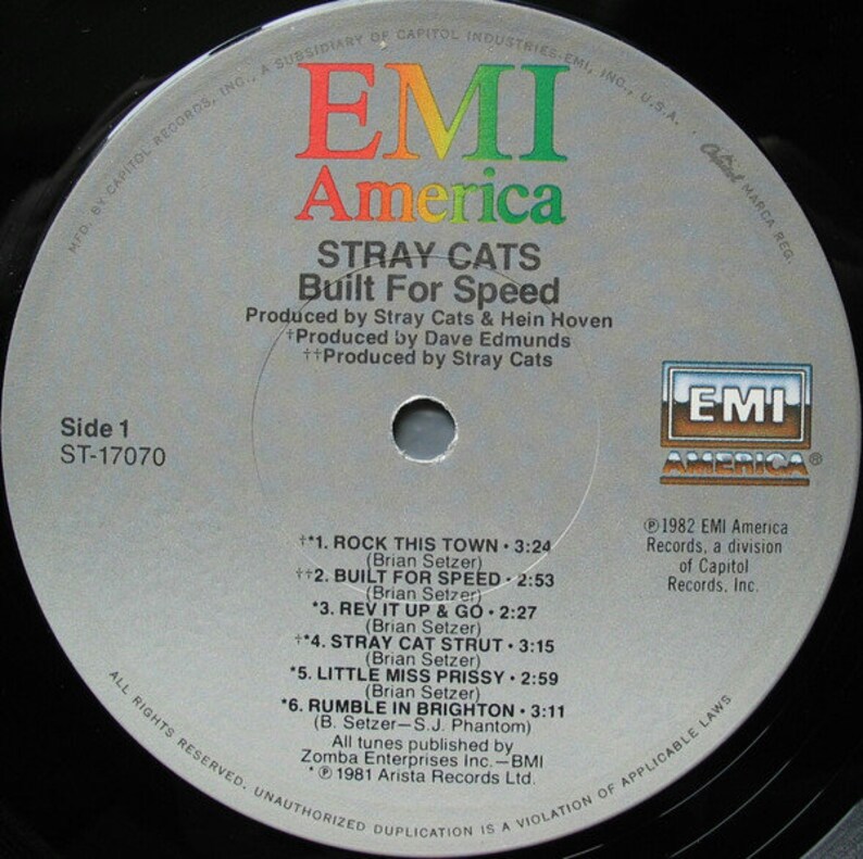 Stray Cats Built for Speed Rock & Roll, Rockabilly, Pop Rock Vinyl - Etsy